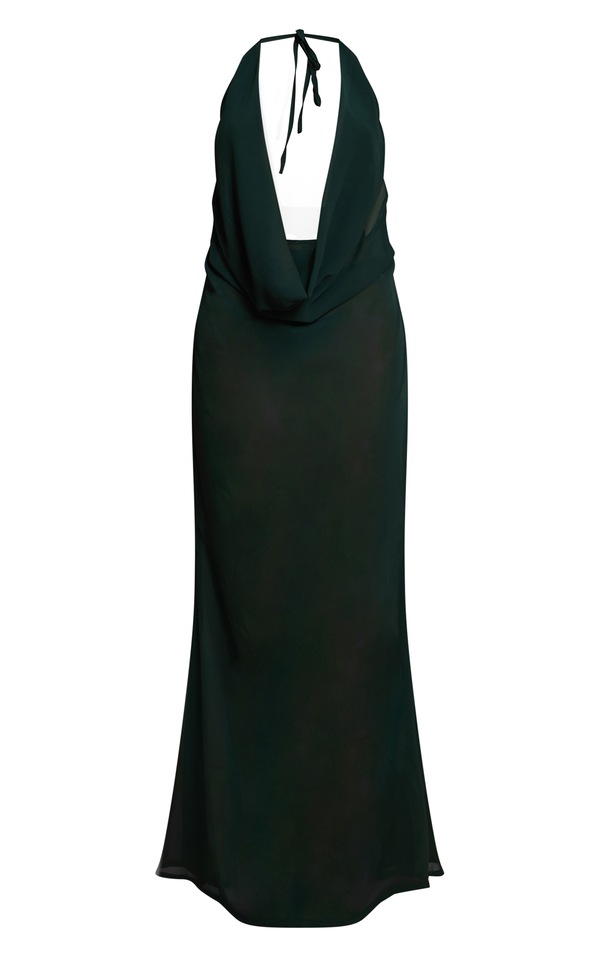 Emerald Green Plunge Front Open Back Beach Dress | Swimwear | PLT AUS