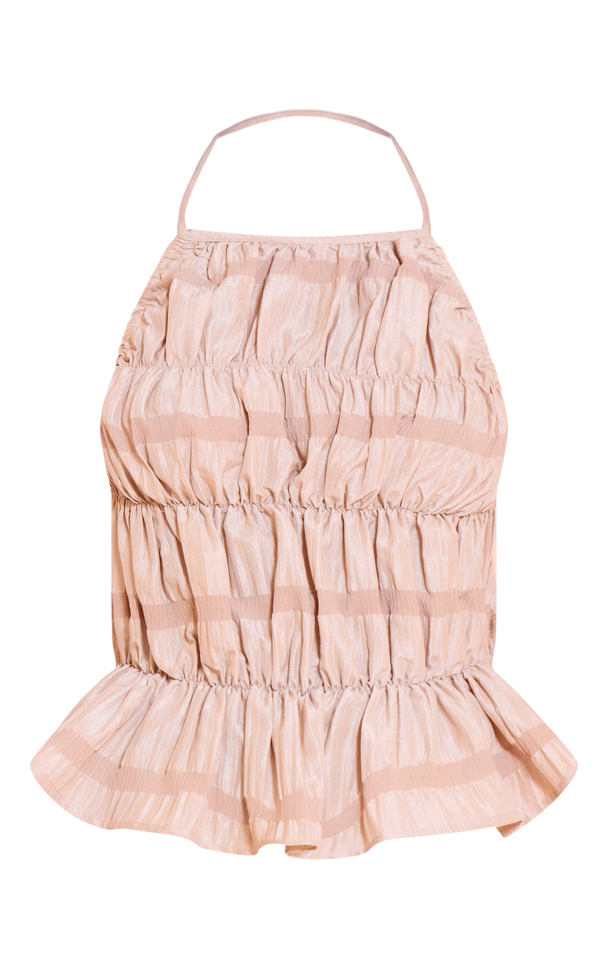 Petite Stone Halterneck Shirred Open Back Top | Petite ...