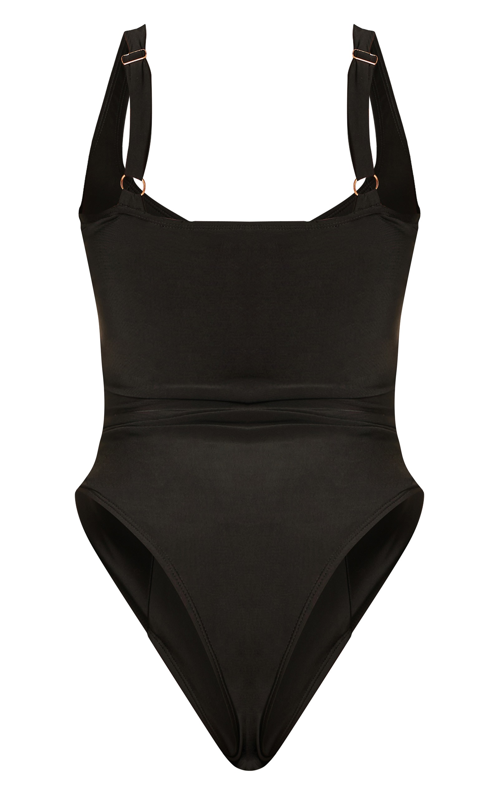 Shape Black Underwired Cup Hammered Gold Trim Belted Swimsuit | Shape ...