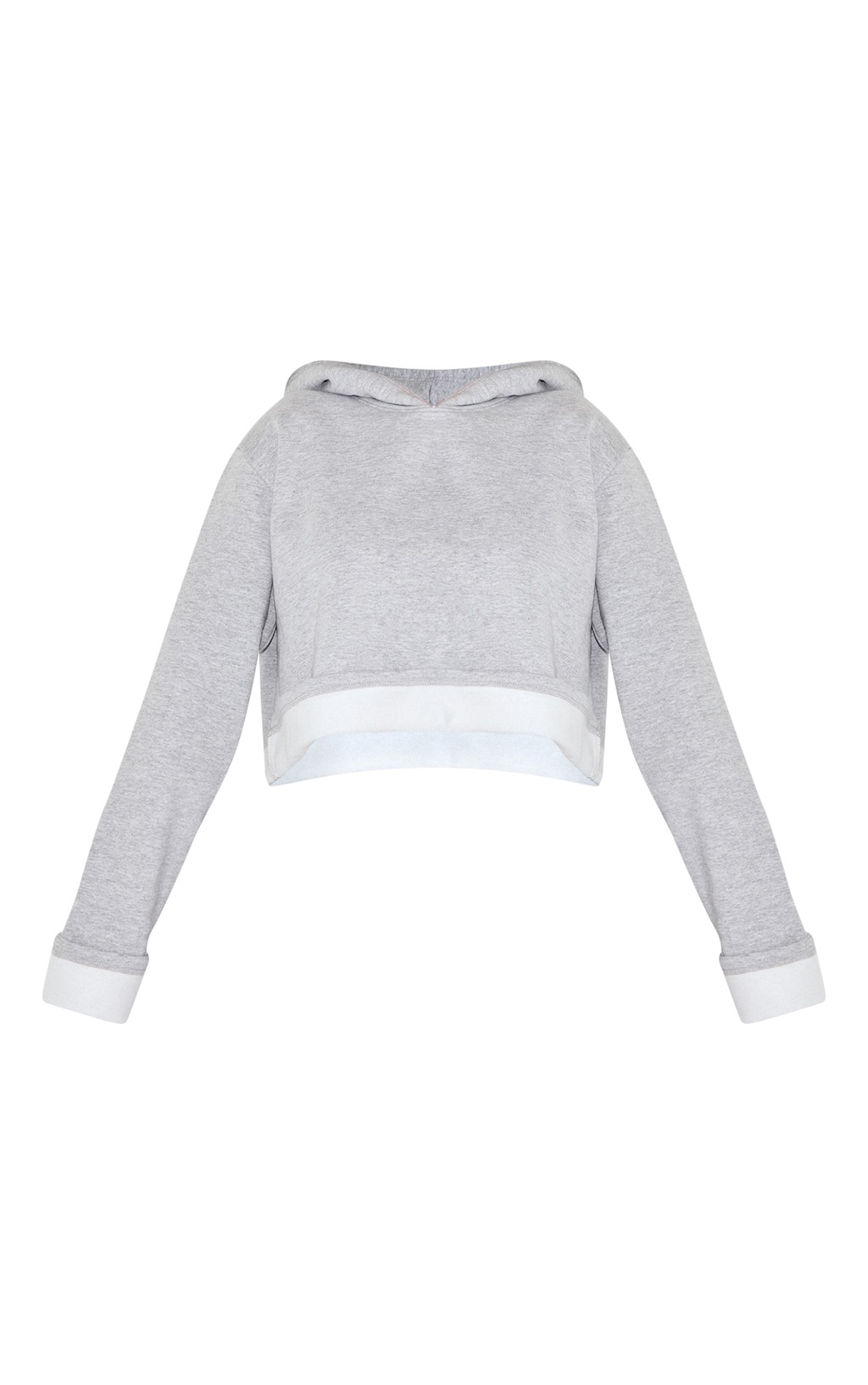 Shape Grey Turn Up Hem Cropped Hoodie | Shape | PLT USA