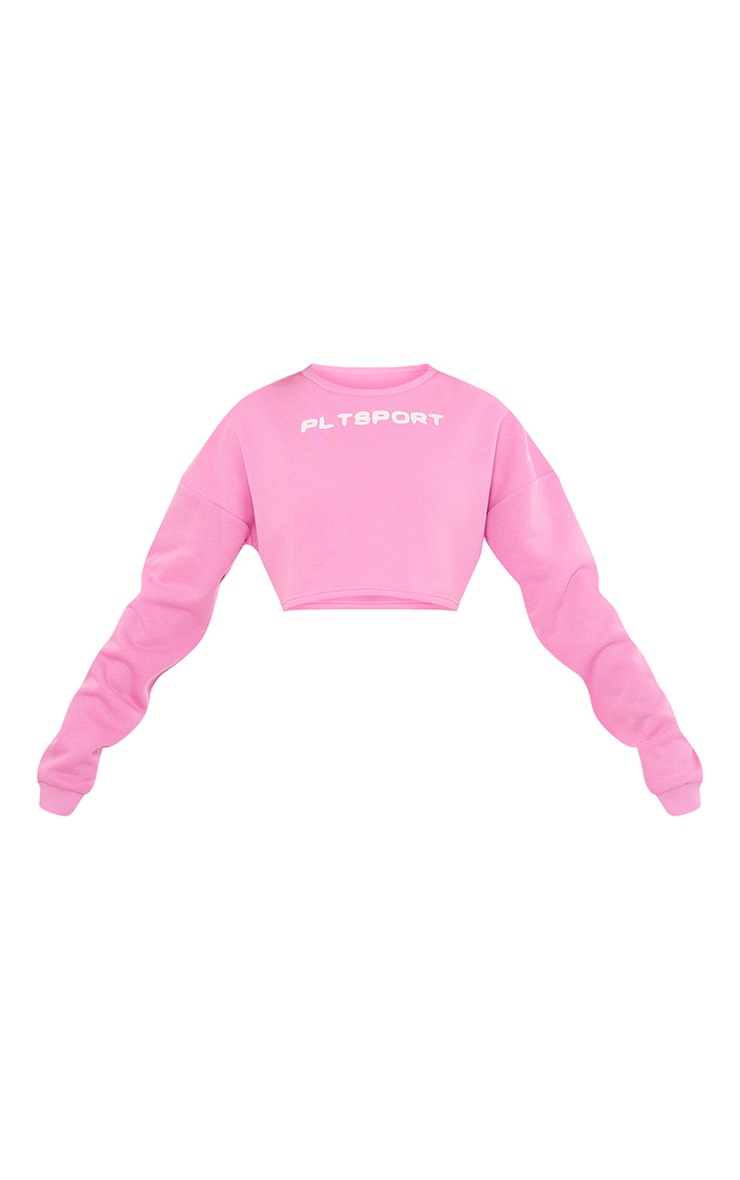 PLT SPORT Hot Pink Cropped Jumper | Athleisure | PLT