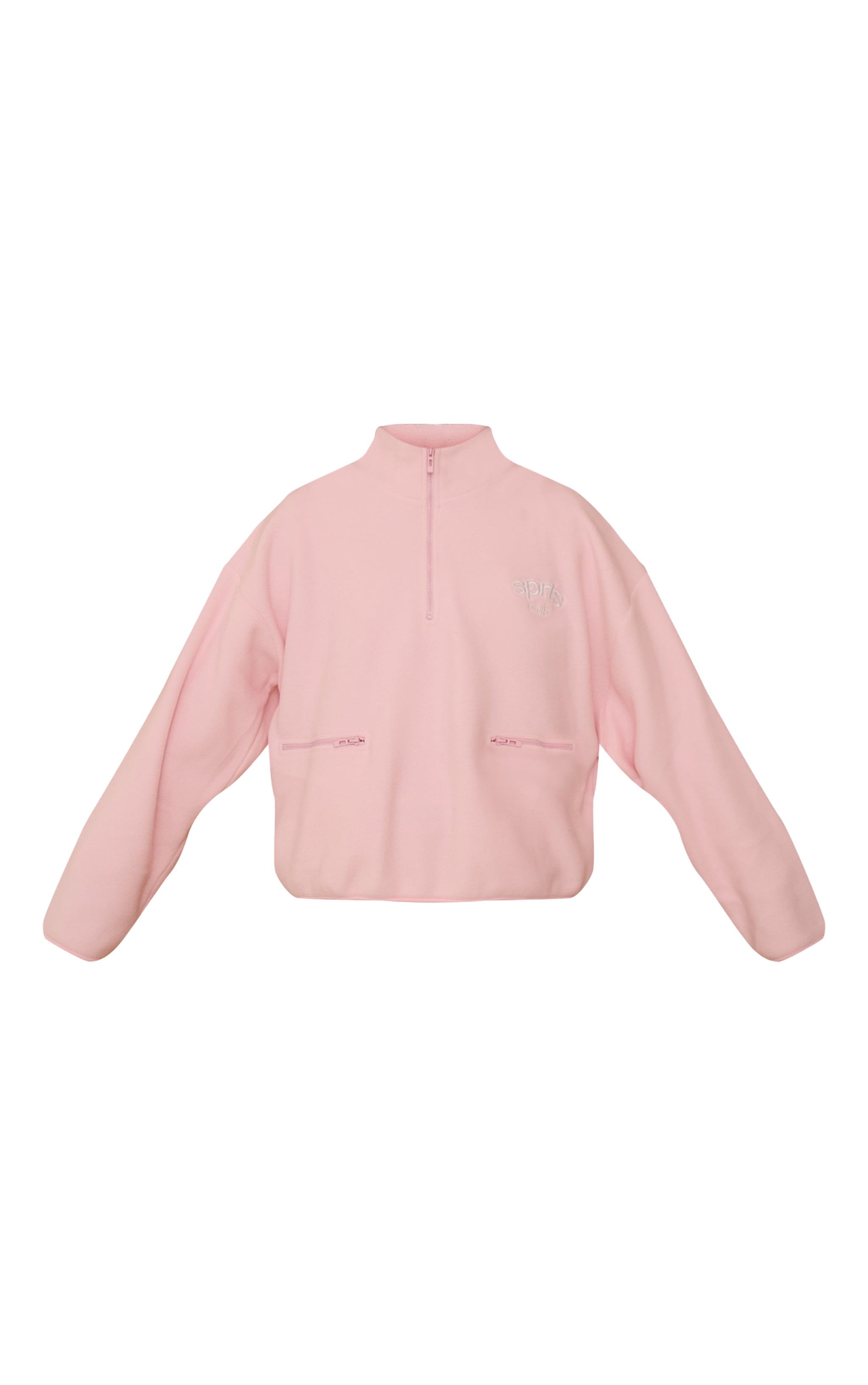 pink half zip pullover