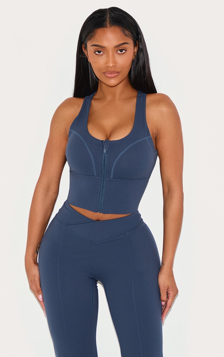 Shape Navy Sculpt Active Cupped Long Line Bra | Shape | PLT USA