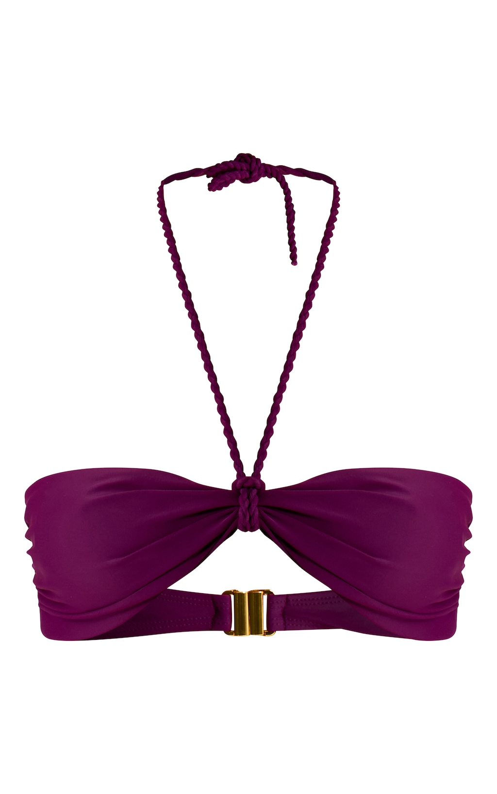 Purple Twist Halter Strap Bandeau Bikini Top | Swimwear ...