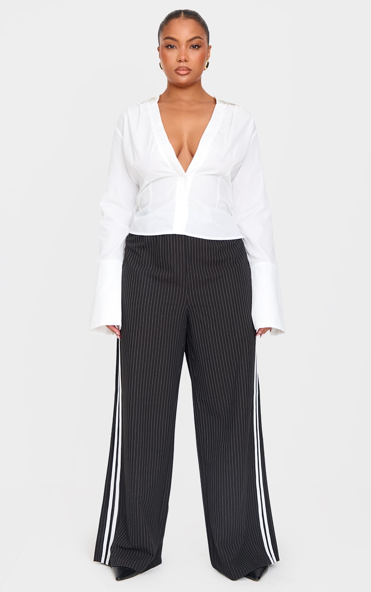 Wide leg pants with side stripe | PrettyLittleThing USA