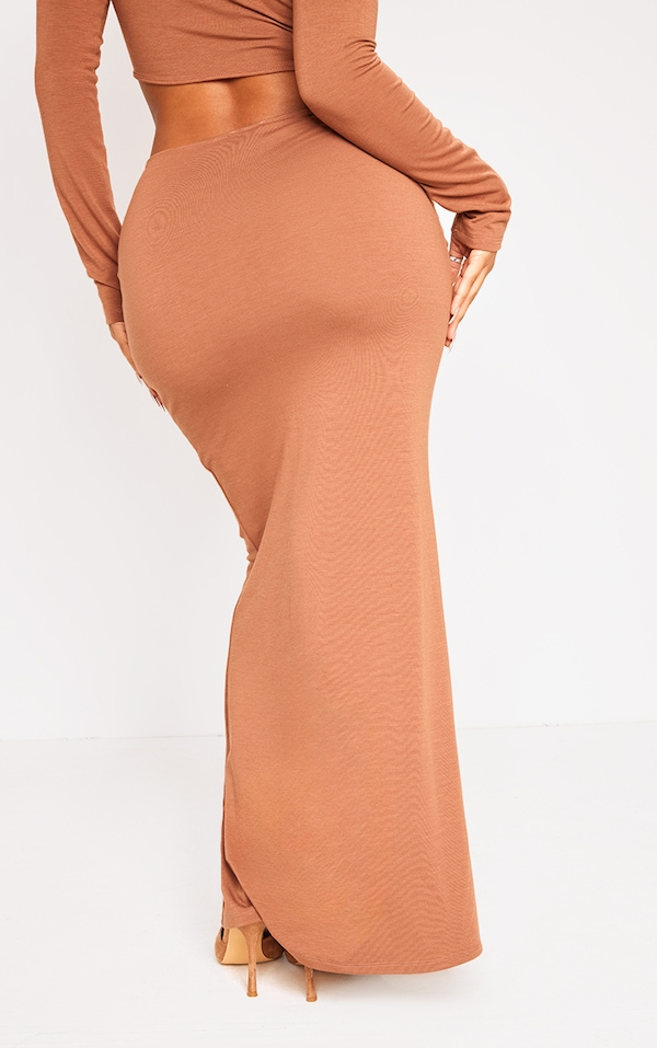 Shape Chocolate Brown Contour Low Rise Maxi Skirt | Shape | PLT