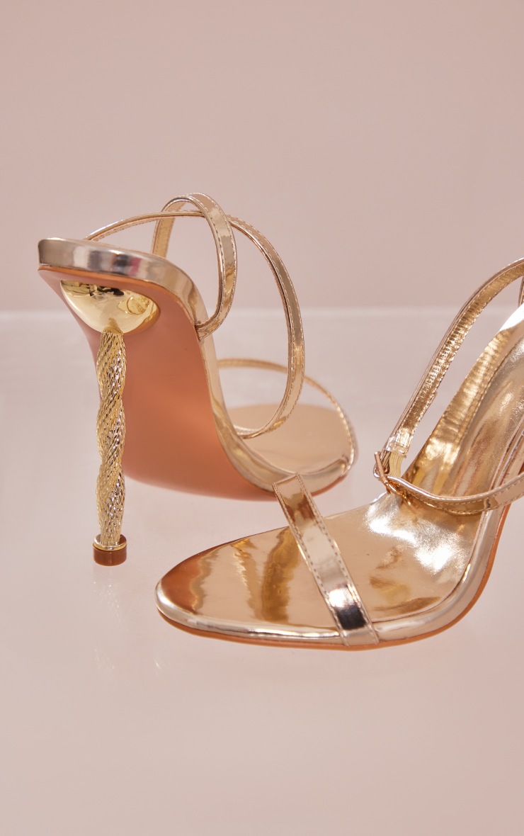 Sandales Pointure Large Dorées À Talons Hauts Torsadés | Chaussures ...