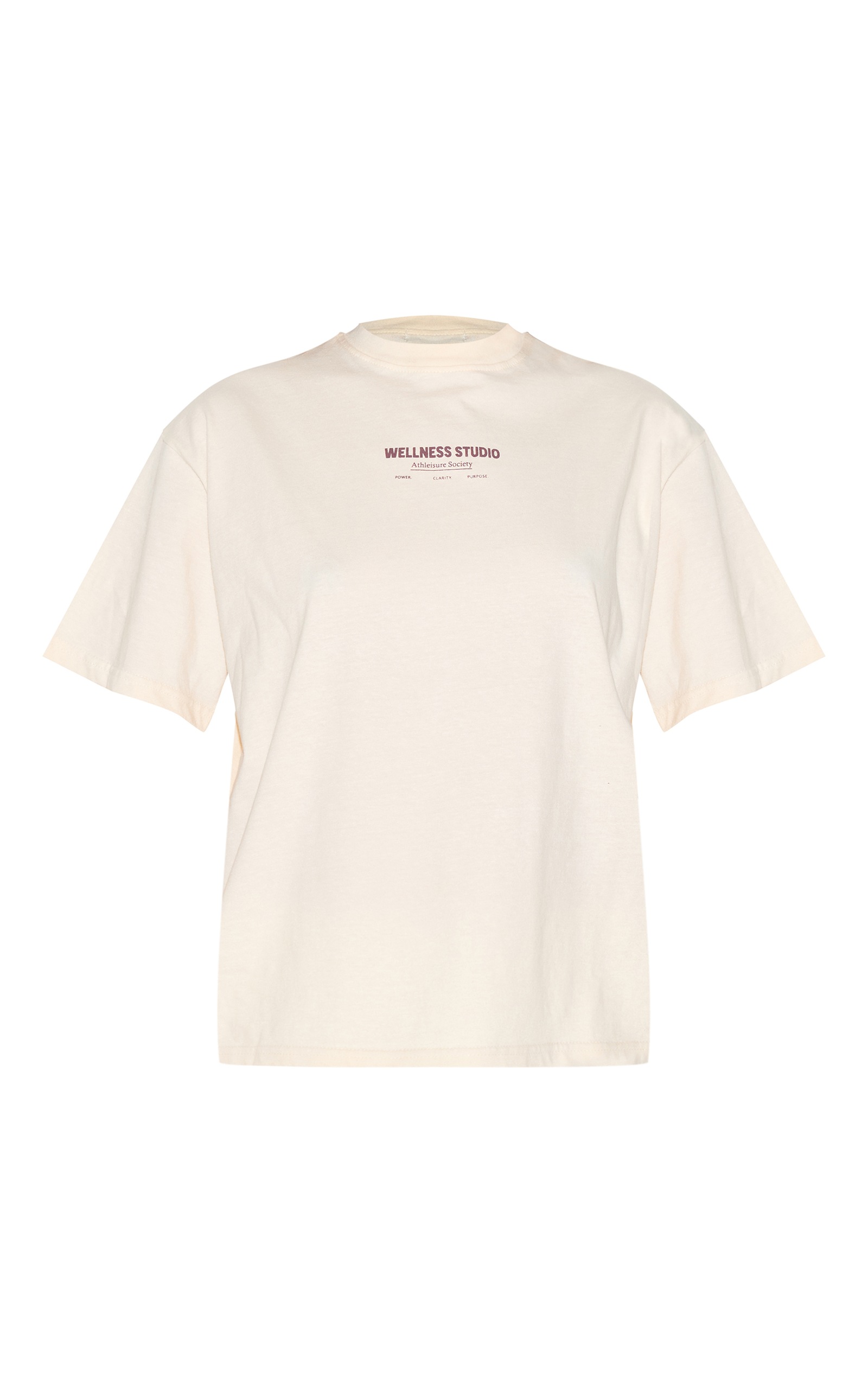 Cream Wellness Printed Boxy Oversized T Shirt | Athleisure | PLT USA