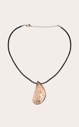 Gold Oyster Shape Oversized Cord Necklace | Accessories | PLT UAE