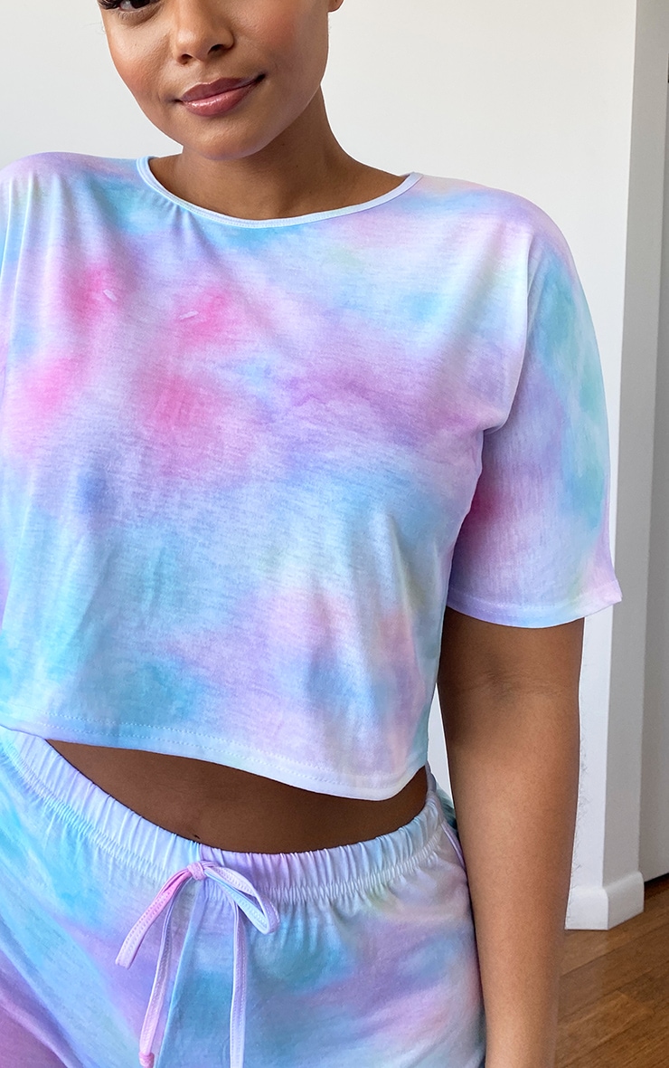 Plus Multi Tie Dye Print Shorts Pj Set | PrettyLittleThing USA