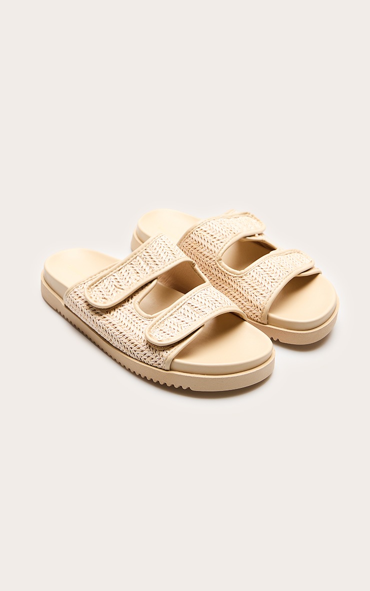 Stone Pu Round Toe Woven Velcro Straps | Footwear | PLT