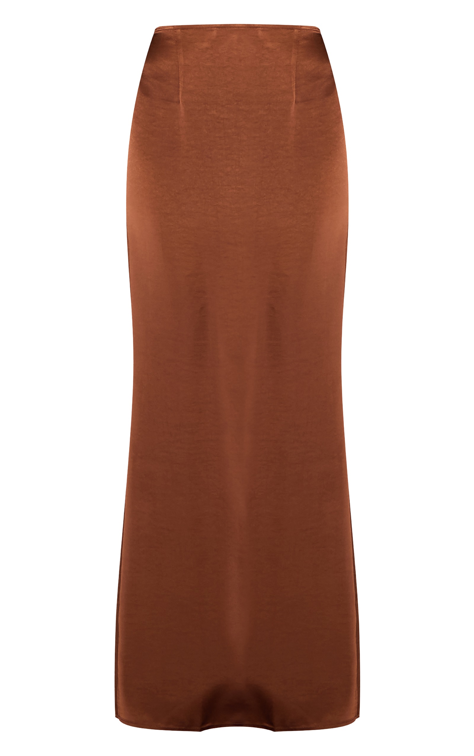 Chocolate Mid Rise Satin Maxi Skirt | Co-ords | PLT