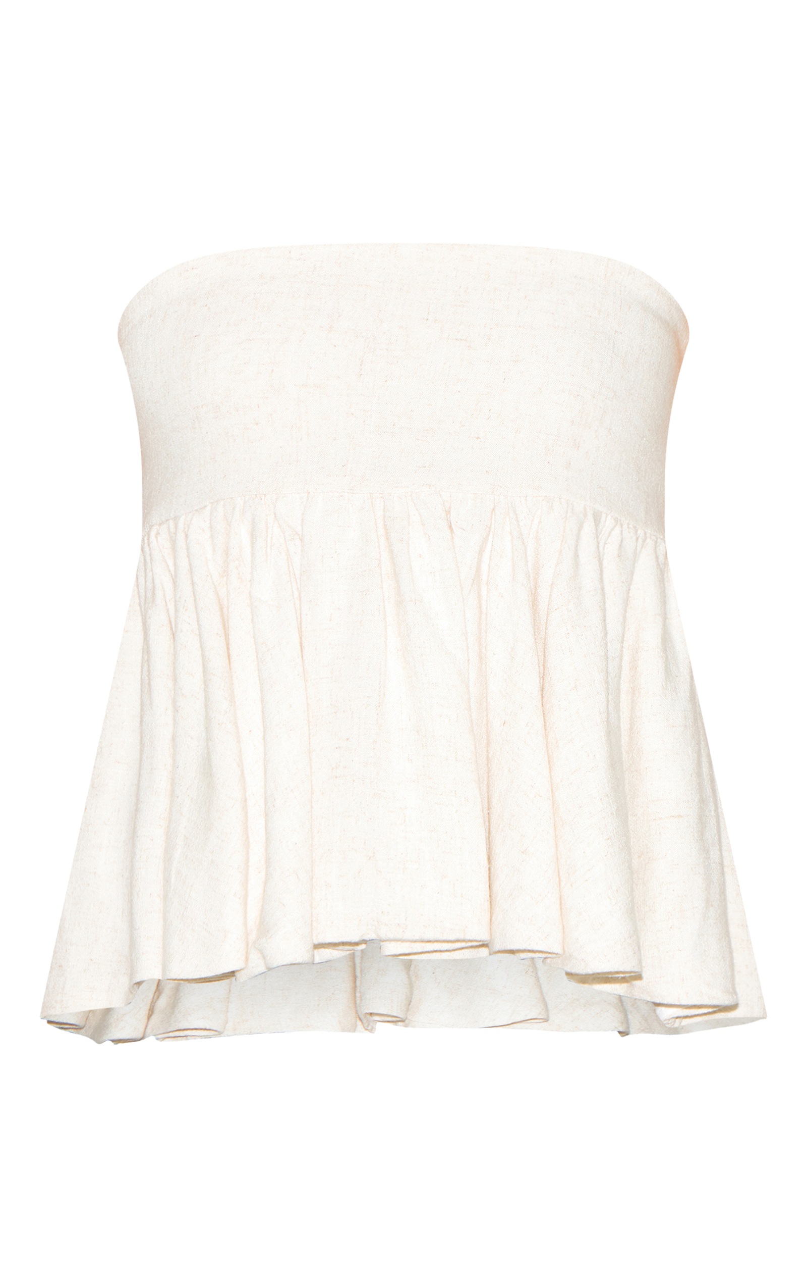 Beige Linen Look Bandeau | Tops | PLT