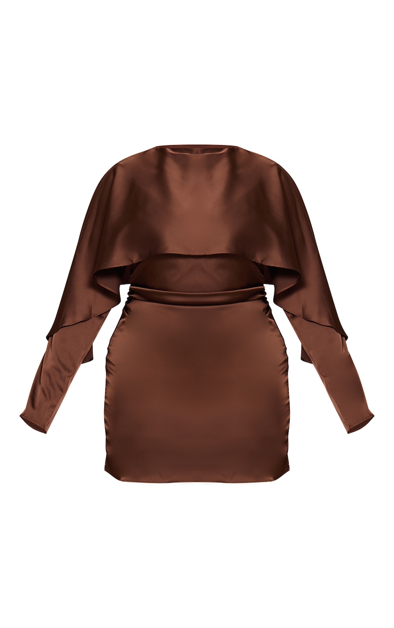 Plus Dark Chocolate Overlay Cape Bodycon Dress | Plus Size ...