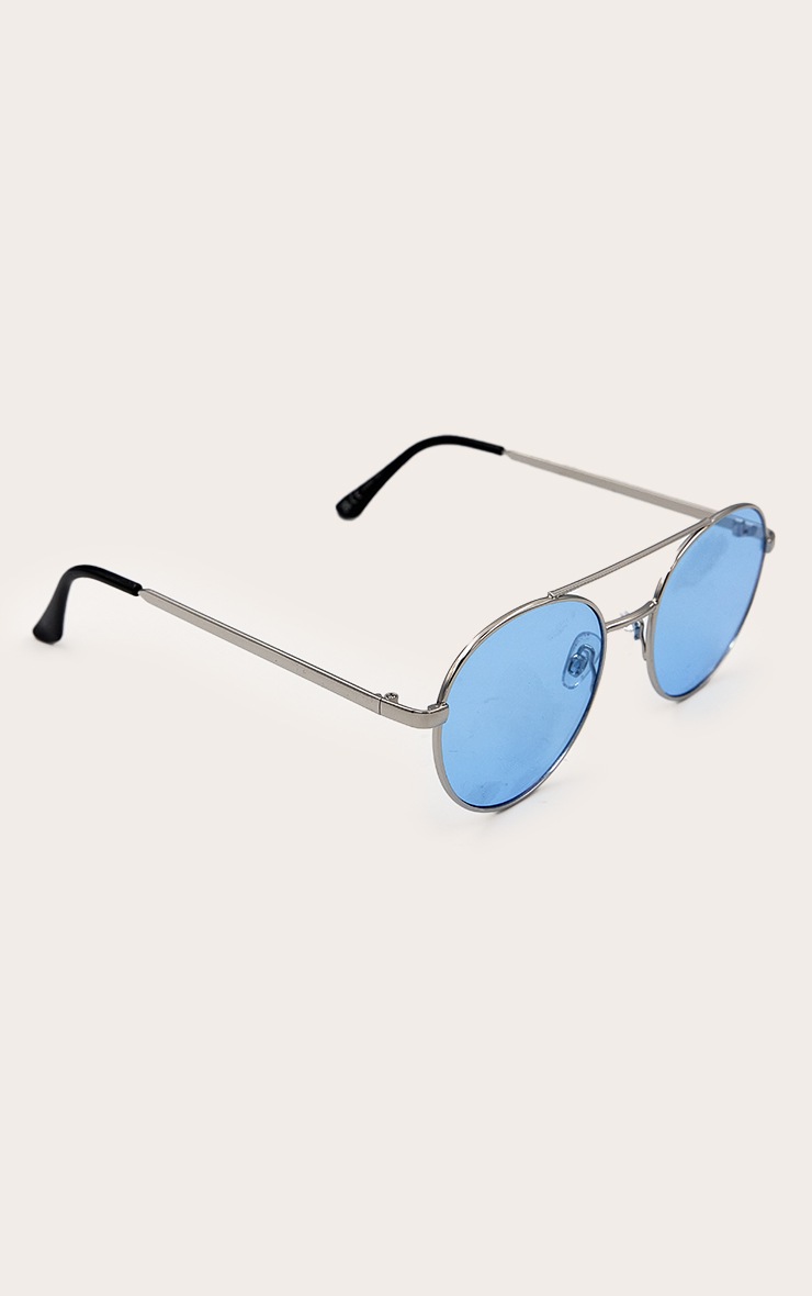 Silver Blue Gradient Lens Aviator Sunglasses | Accessories | PLT