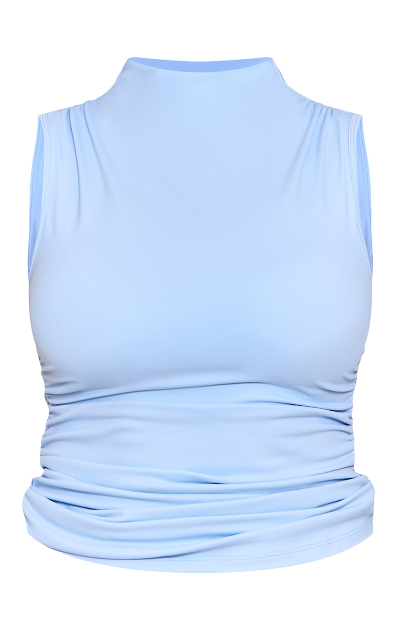 Shape Sky Blue Built In Bra Sculpt Boat Neck Top | Shape | PLT