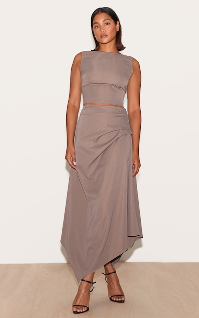 Mushroom Scoop Back Crop Top | Co-ords | PrettyLittleThing USA