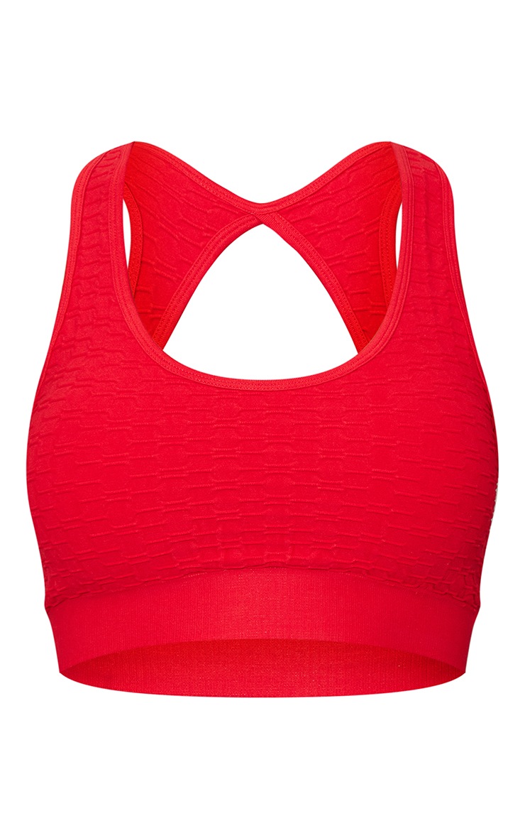Red Bubble Texture Open Back Sports Bra | Athleisure | PLT