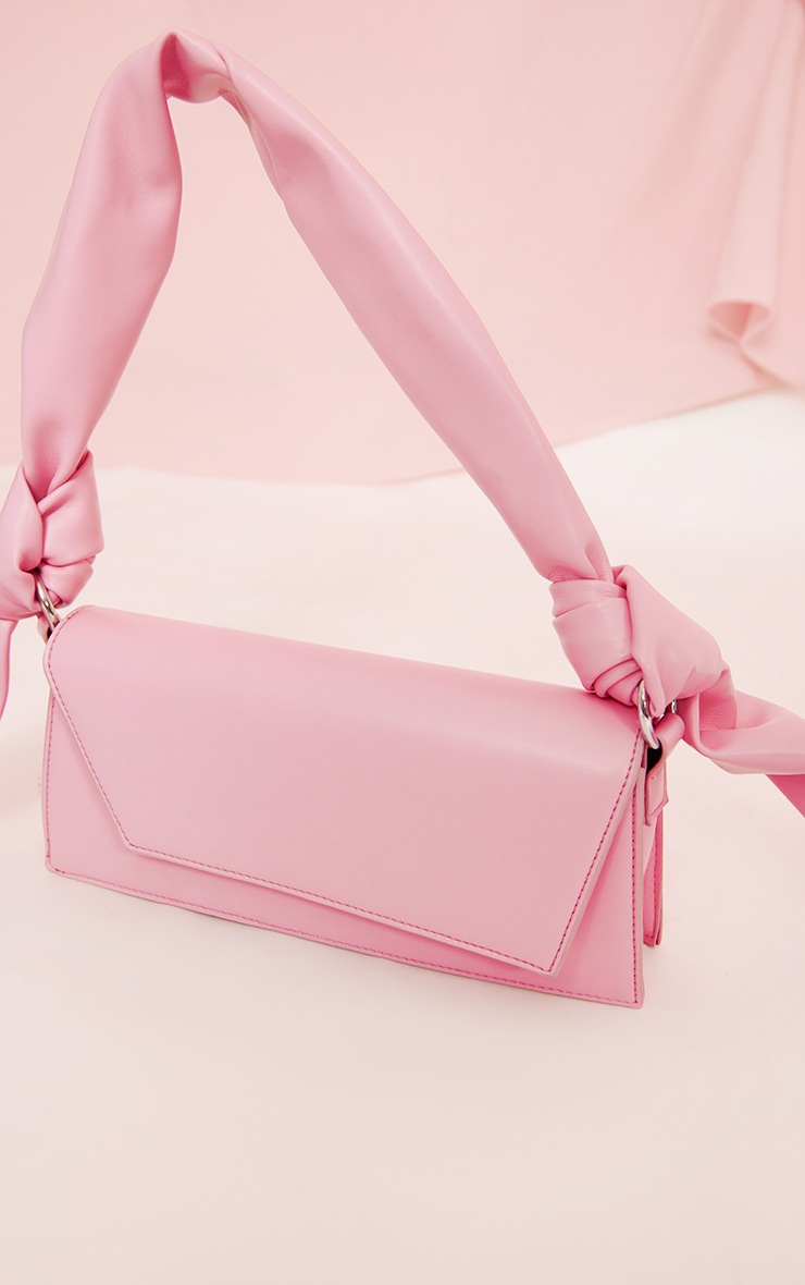 Pink Angled Flap Knot Handle Shoulder Bag | Accessories ...