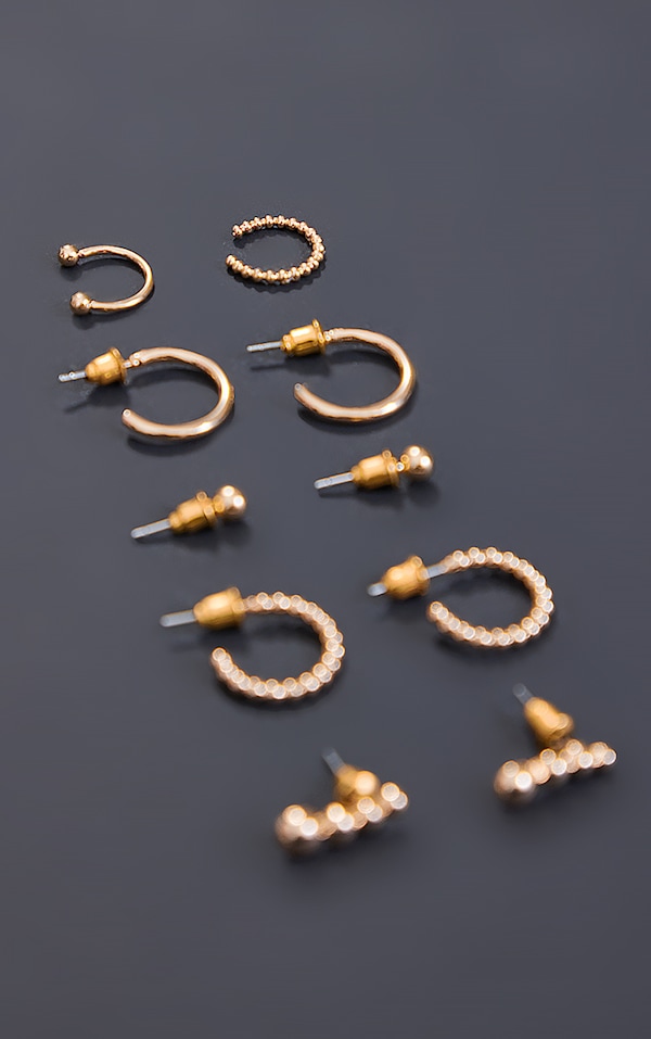 Gold Sphere Hoop & Cuff Multipack Earrings | Accessories ...