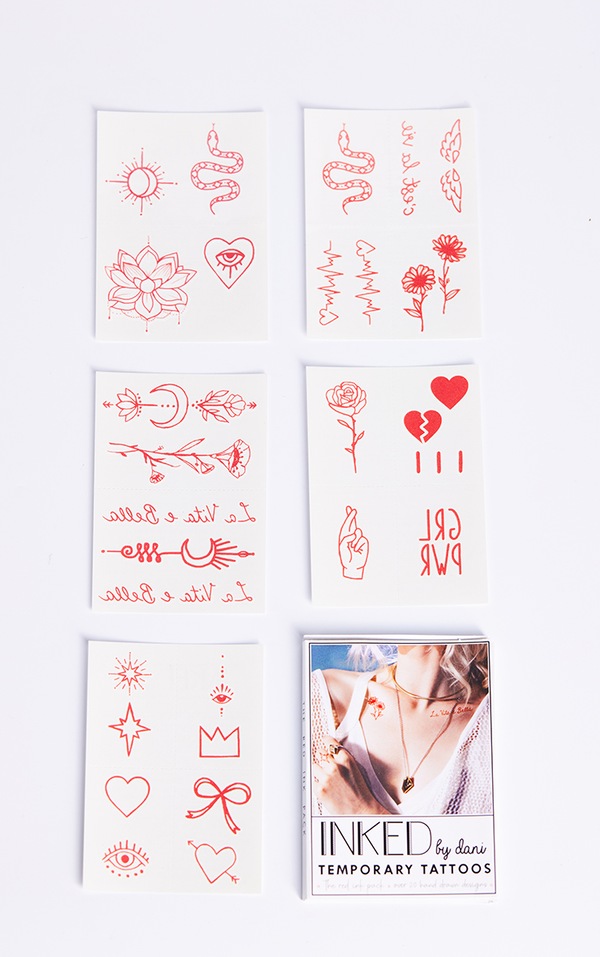 Inked By Dani Lot De Tatouages Temporaires Red Ink Pack | Beauty ...