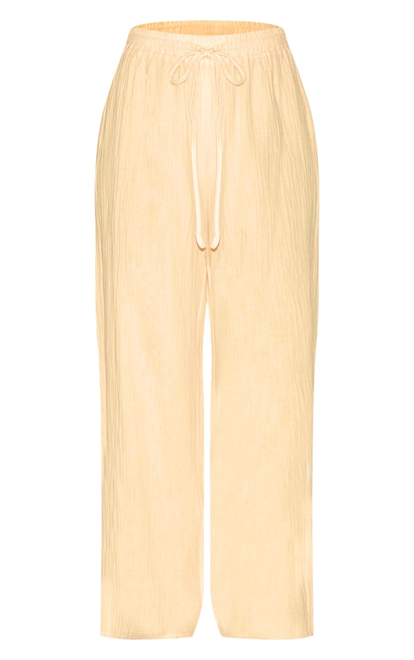 Lemon Textured Cheesecloth Wide Leg Pants | Co-ords | PrettyLittleThing USA