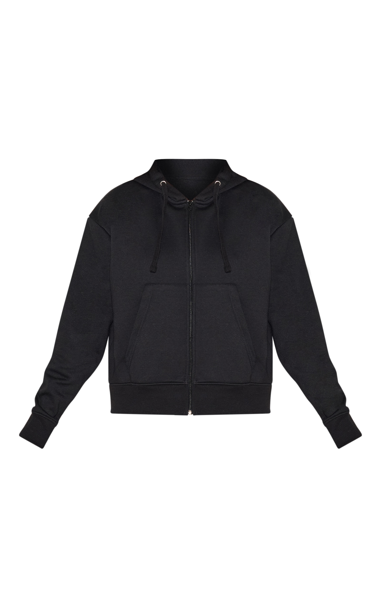 Black Oversized Hooded Zip Up Sweat Hoodie | Athleisure ...