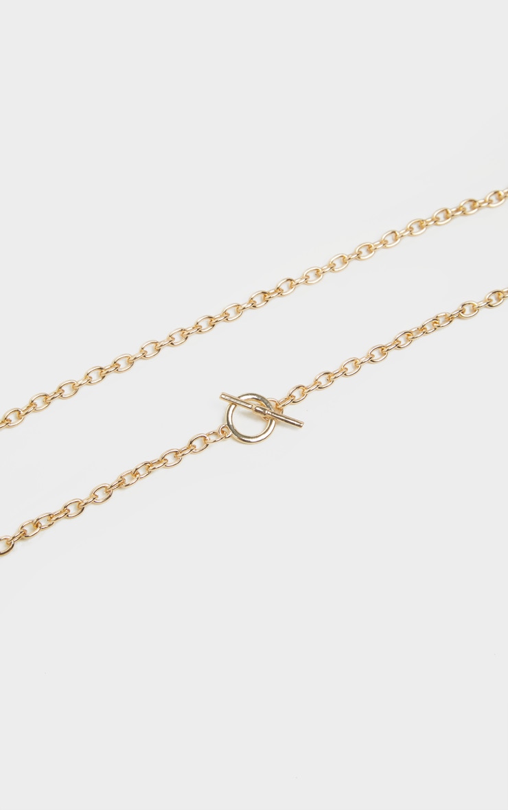 Gold T Bar Hoop Chain Necklace | Accessories | PLT