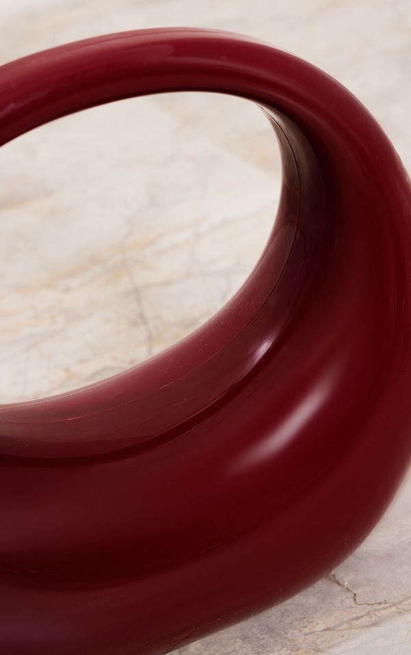 Burgundy Hard Smooth Curve Handbag | Accessories | PrettyLittleThing USA