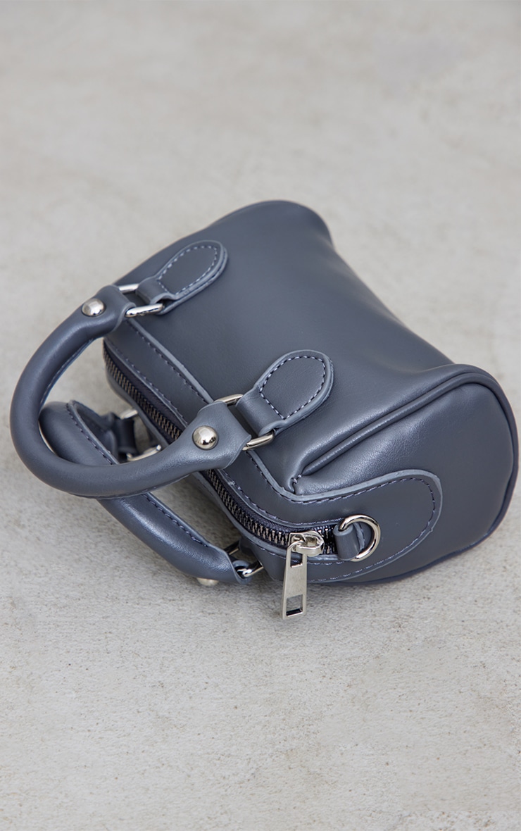 Grey Mini Bowling Bag | PrettyLittleThing USA