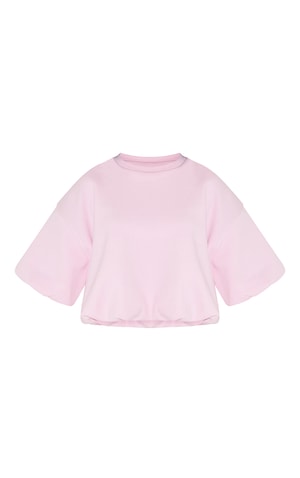 Baby Pink Boxy Elasticated Puff Sweatshirt | Athleisure ...