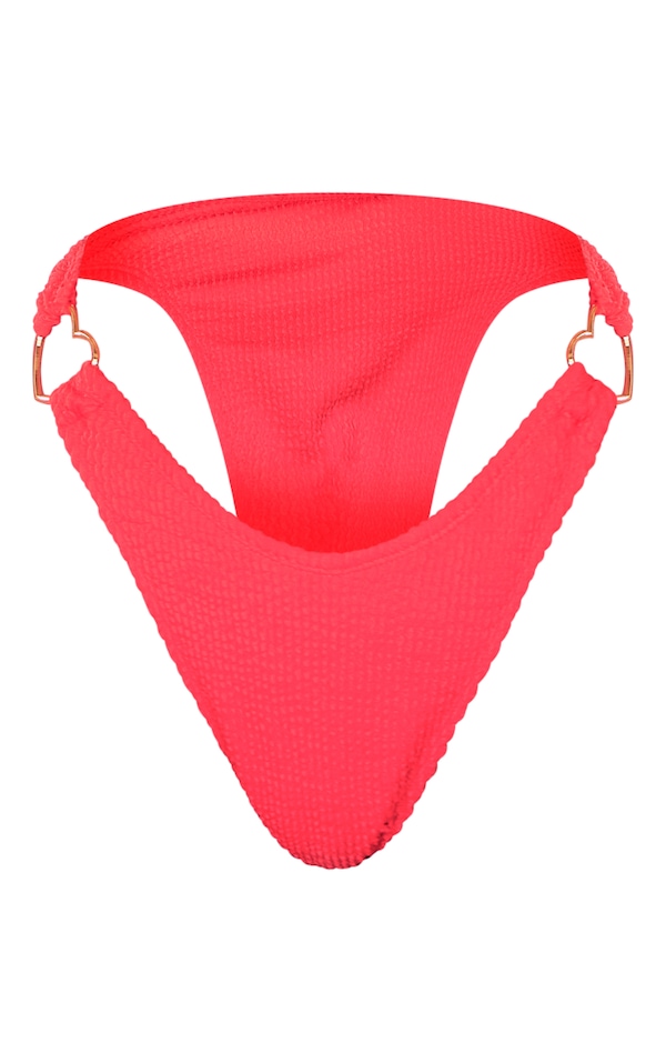 Red Crinkle High Leg Bikini Bottoms | PrettyLittleThing
