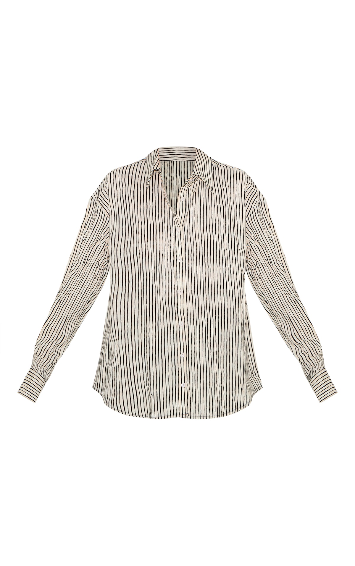 Black Striped Linen Long Sleeve Shirt | Co-ords | PLT