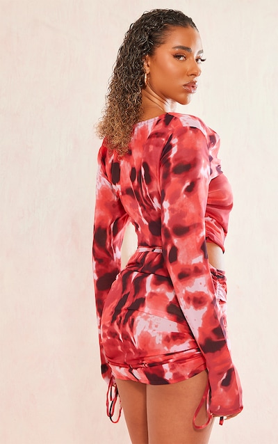 Pink Blurred Ink Chiffon Beach Set | Swimwear | PLT