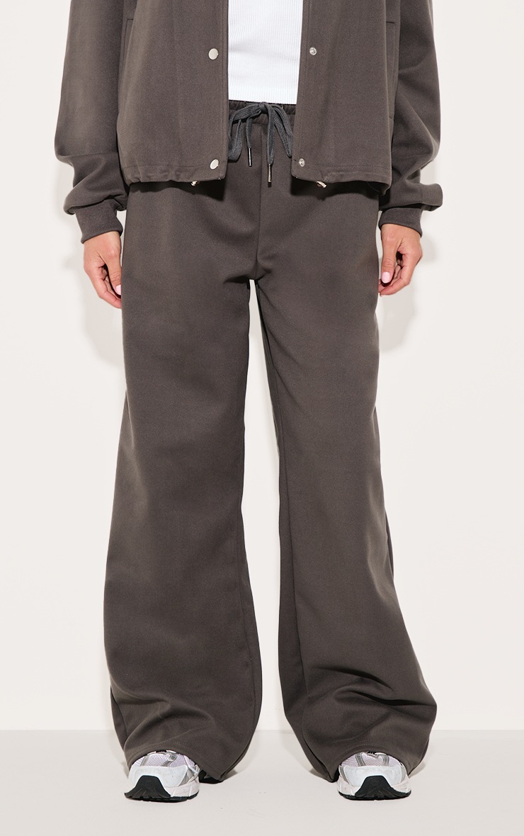 Charcoal Heavy Brushed Wide Leg Trousers | Co-ords | PLT