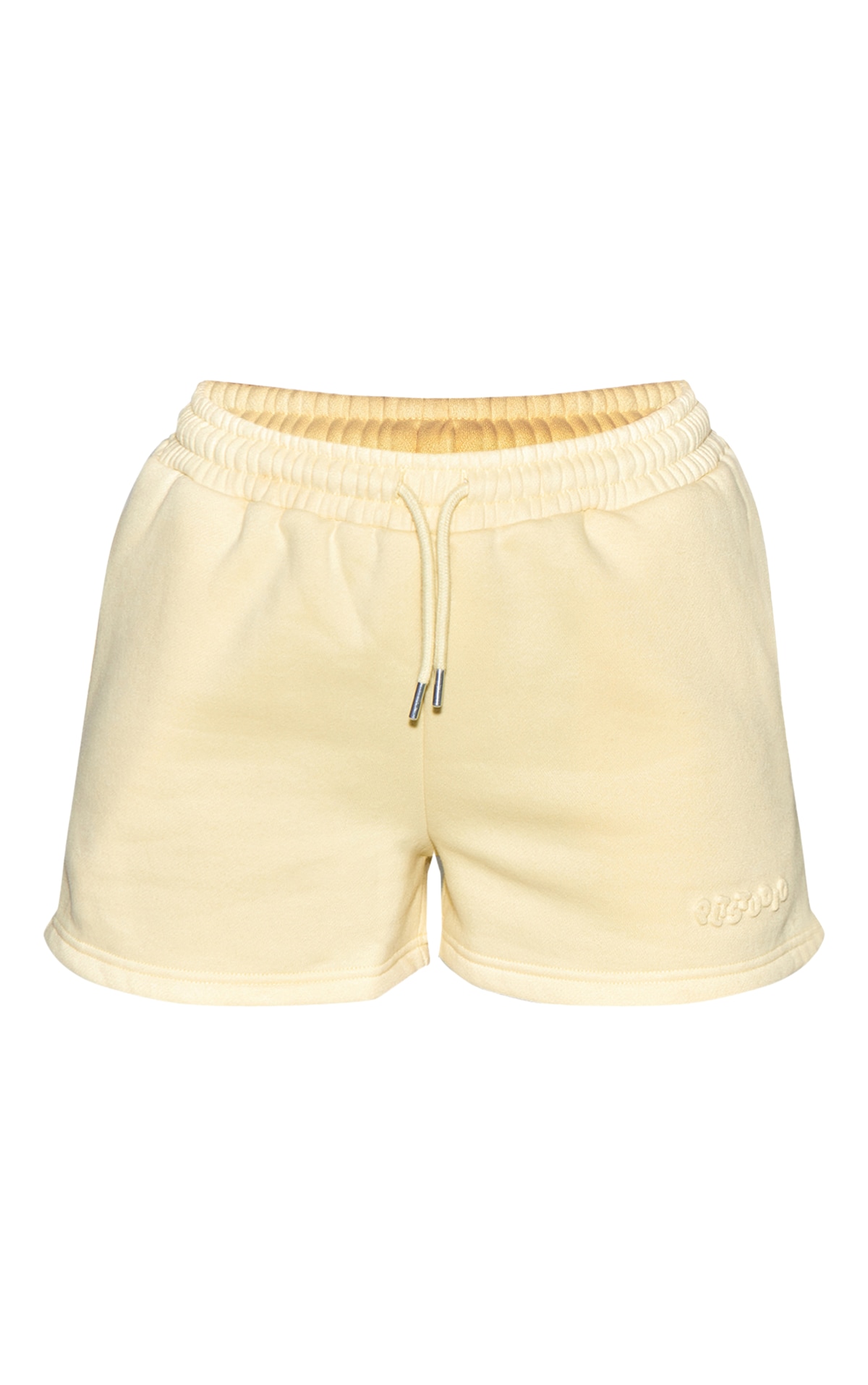 Butter Cream Plt Studio Embossed Drawstring Sweat Shorts | Athleisure | PLT USA