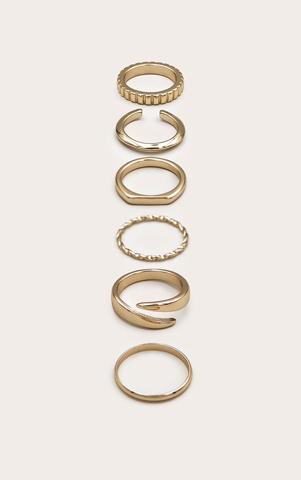 Gold Abstract Assorted Multipack Rings | Accessories ...