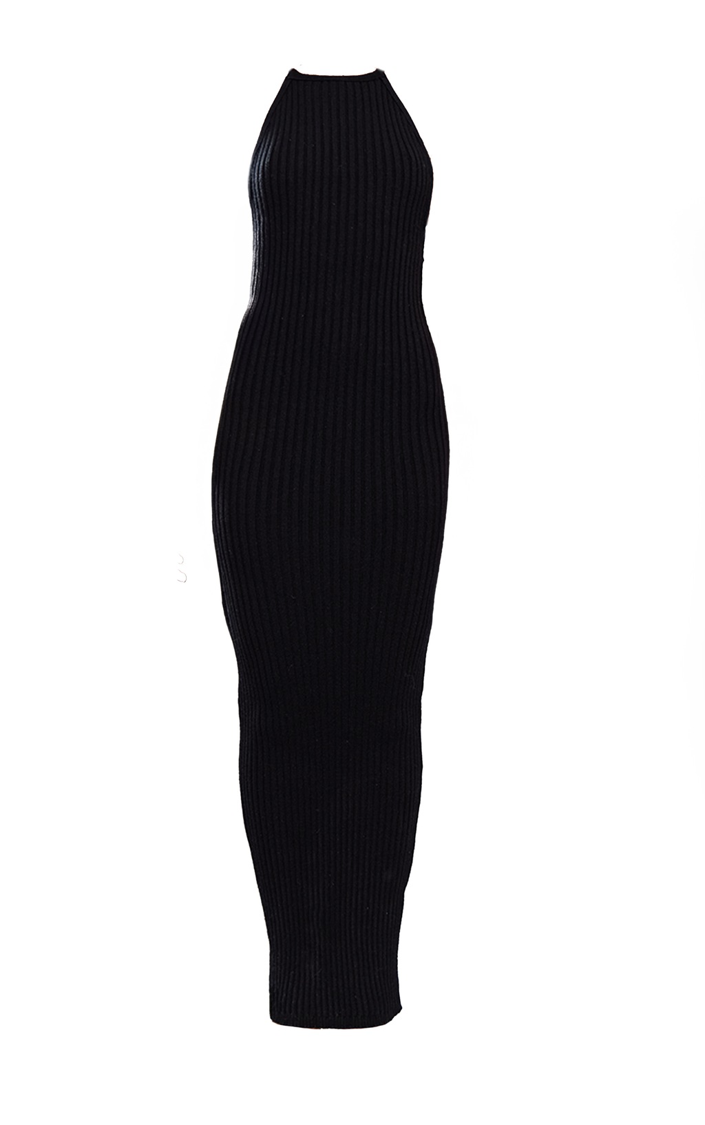 Petite Black Knitted Open Back Maxi Dress | Petite | PrettyLittleThing