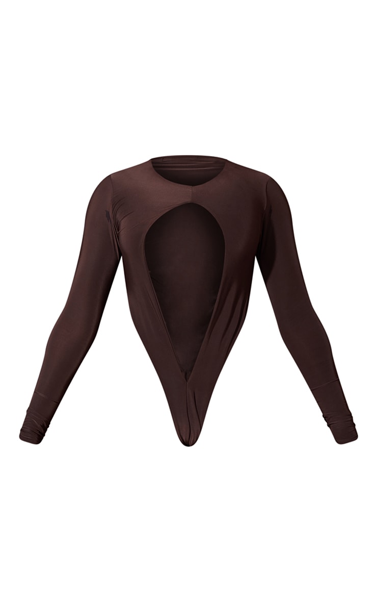 Shape Chocolate Brown Slinky Cut Out Bodysuit | Shape ...