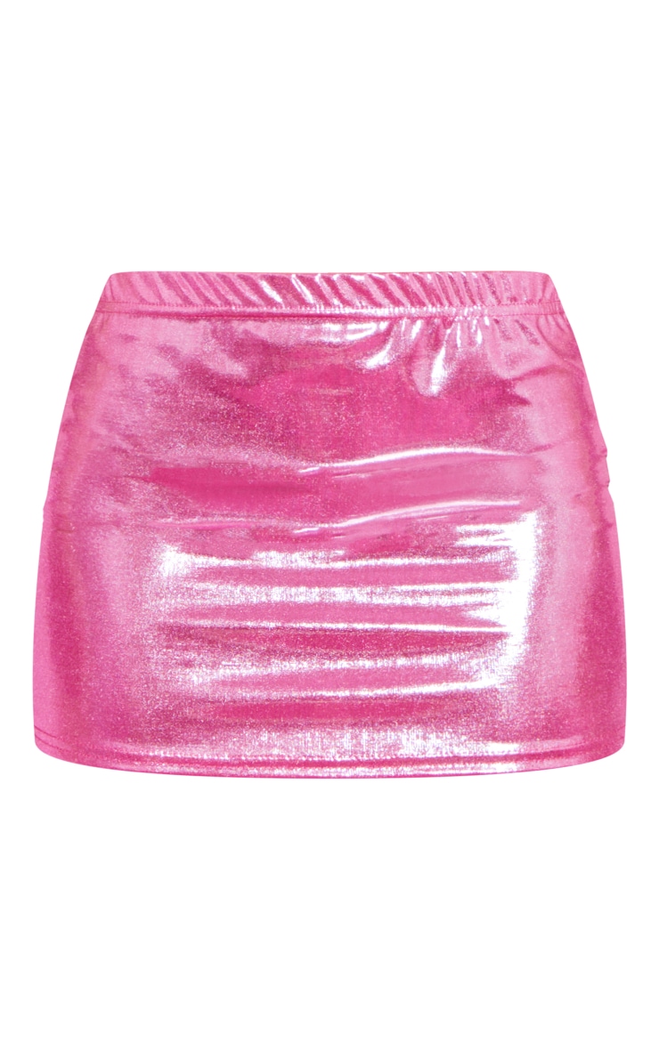Pink Metallic Micro Mini Low Rise Skirt | PrettyLittleThing