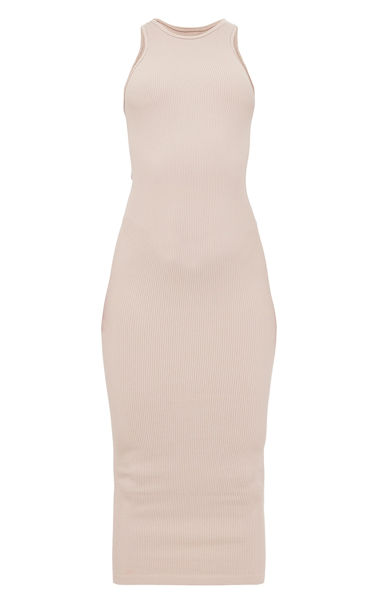 Stone Structured Snatched Rib Racer Neck Dress | Dresses ...