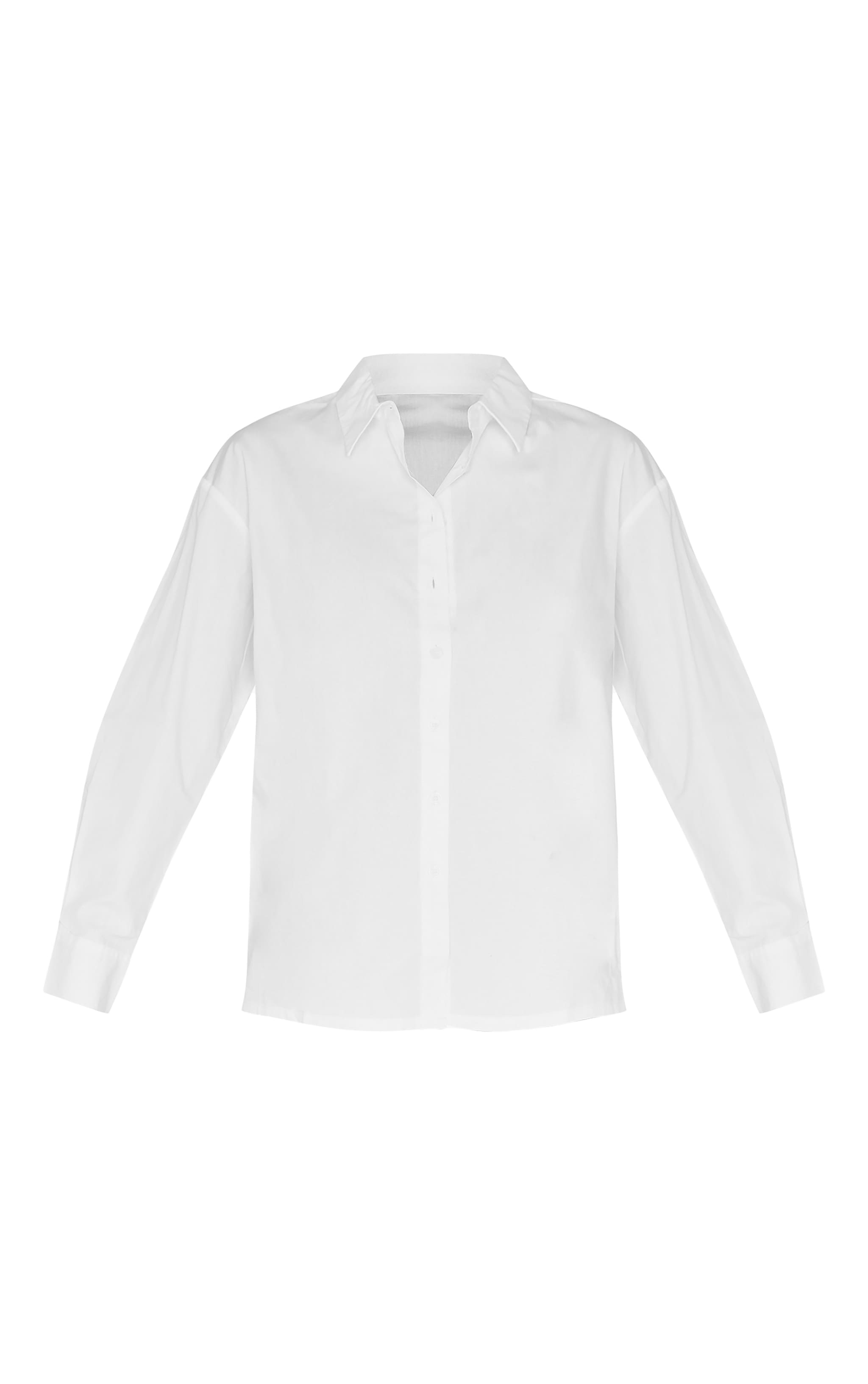 White Cotton Button Shirt | Tops | PrettyLittleThing USA