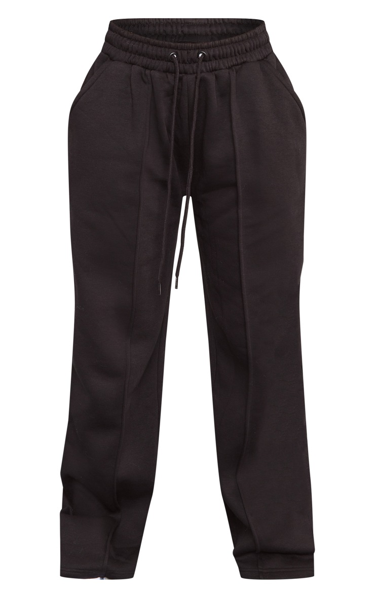 Petite Black Wide Leg Seam Detailed Sweatpants | Petite ...