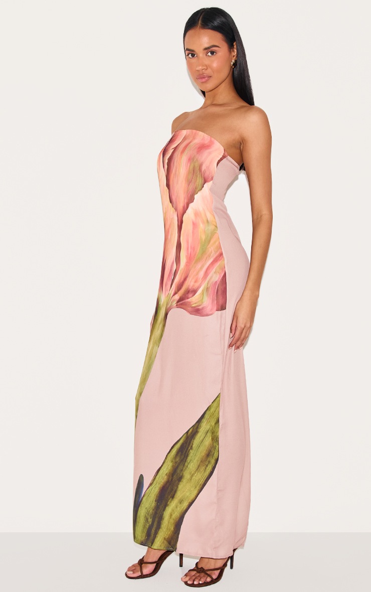 Stone Oversized Chiffon Floral Bandeau Maxi Dress | Dresses ...