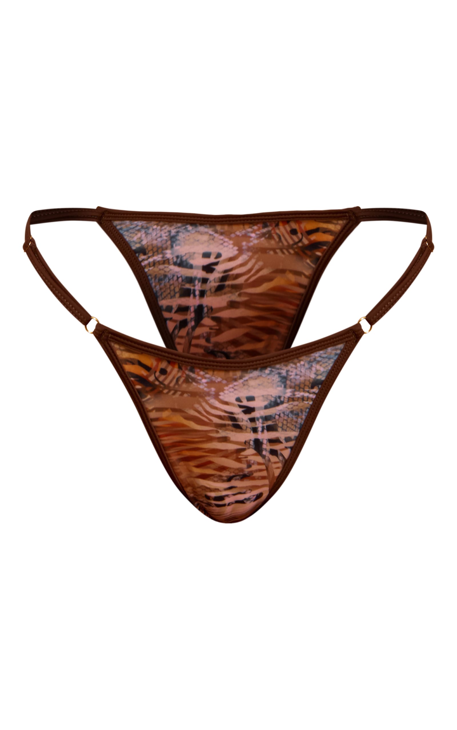 Multi Animal Print Thong Tanga Bikini Bottoms | Swimwear | PLT