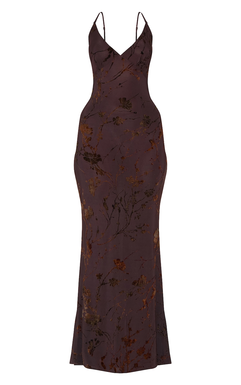 Plum Devore V-neck Maxi Dress | Dresses | PrettyLittleThing USA