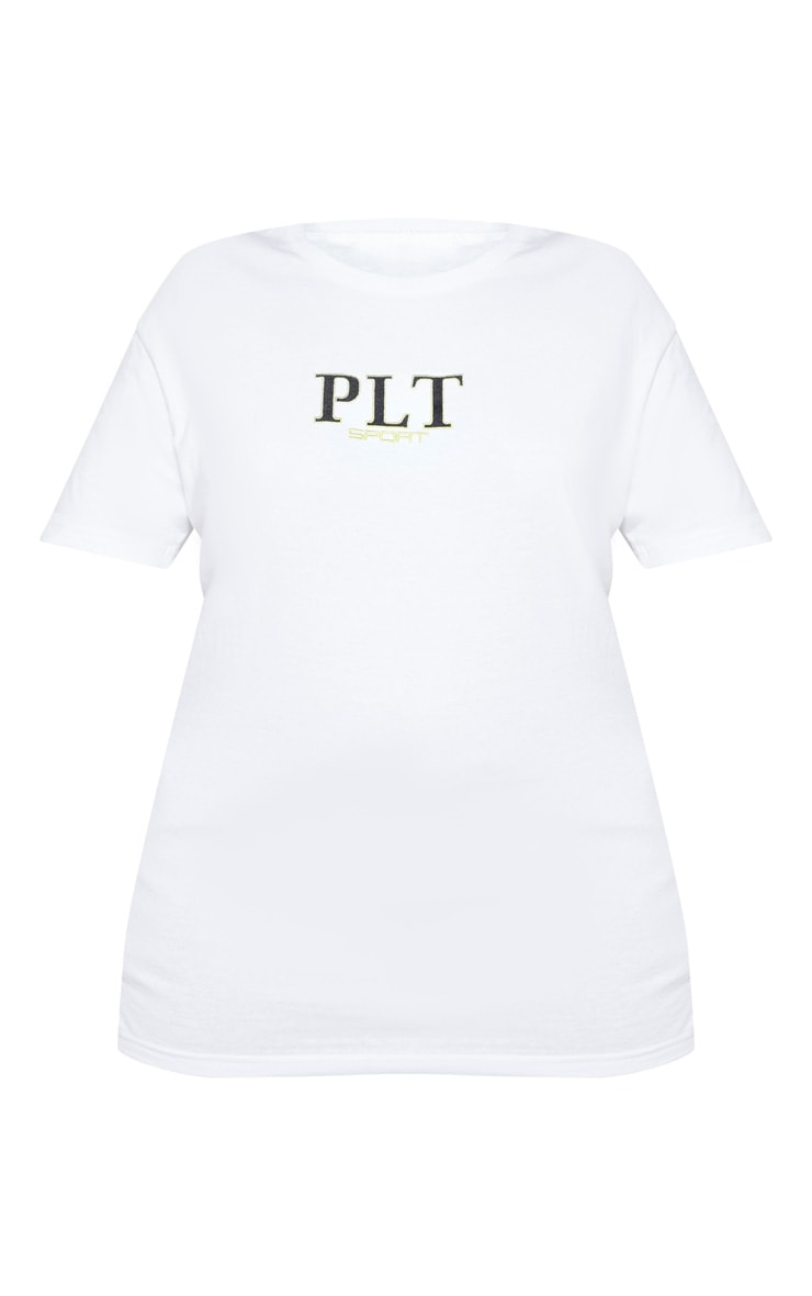 PLT Plus - T-shirt blanc à logo PrettyLittleThing. Plus ...