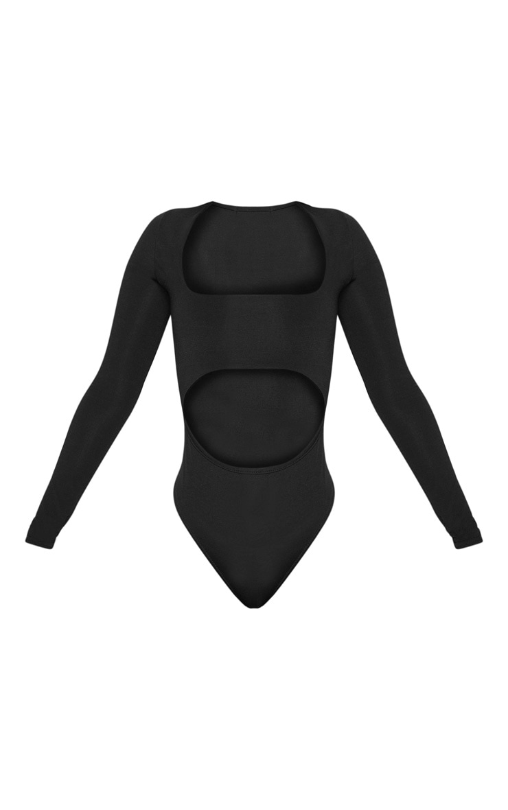 Shape Black Extreme Cut Out Slinky Bodysuit | PrettyLittleThing USA