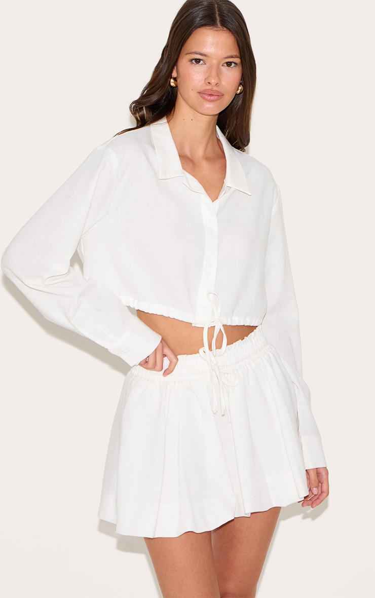 White Drawstring Puff Ball Skirt | Co-ords | PLT
