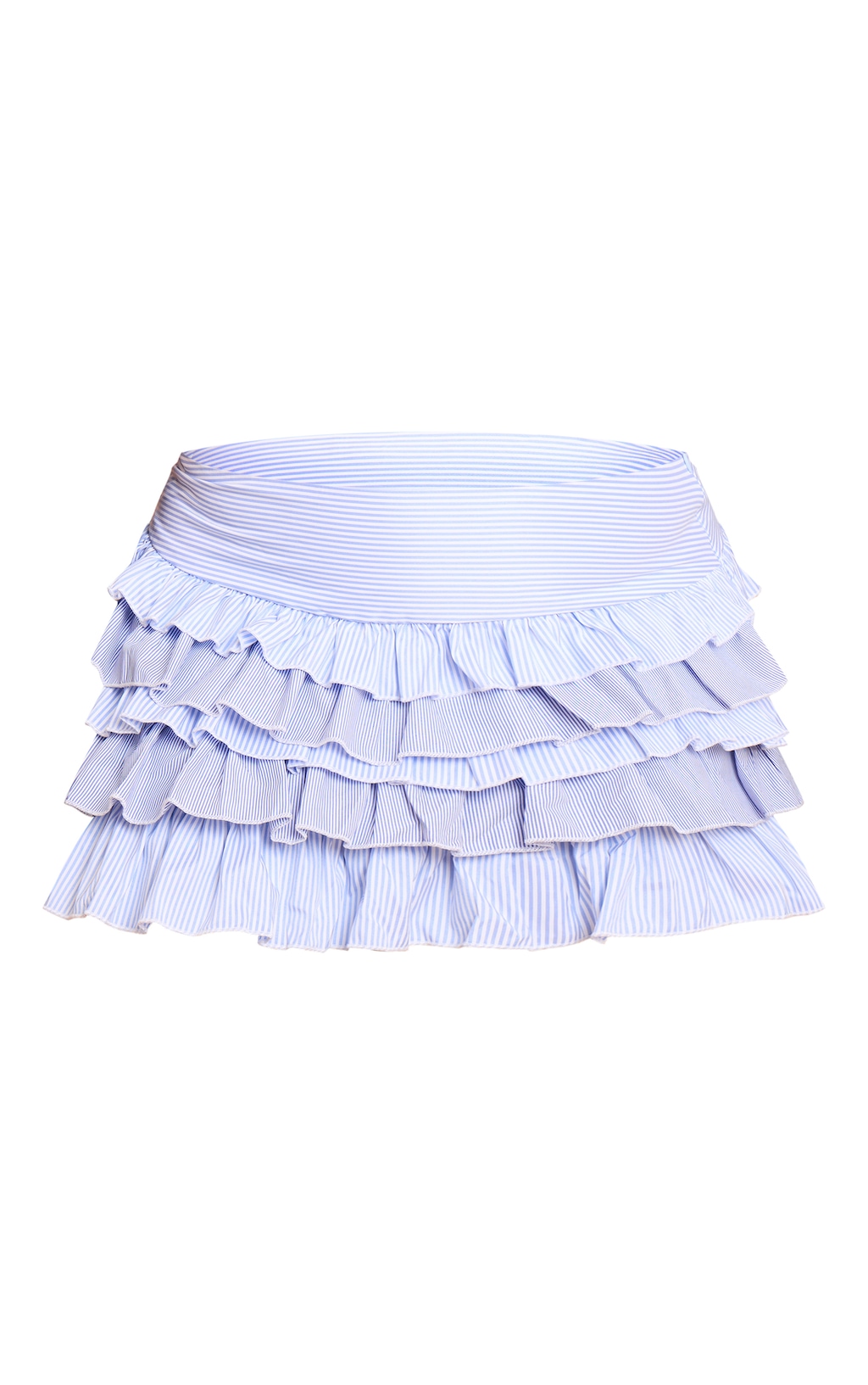 Plus Sky Blue Contrast Pinstripe Poplin Rara Skirt | Plus Size ...